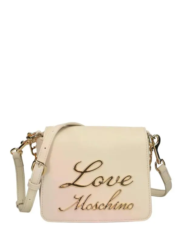 Moschino Foldover Crossbody Bag - Neutrals