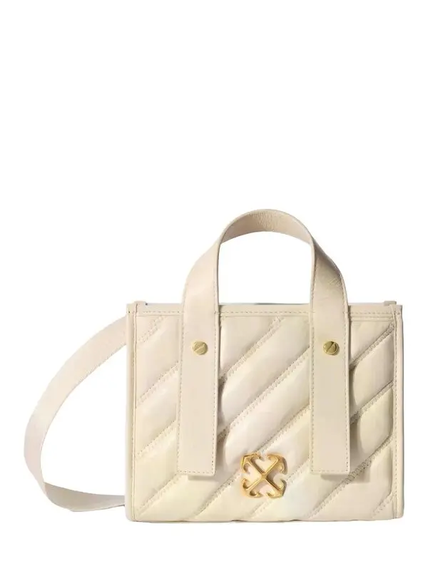 Off-White Quilted Leather Tote Bag - Neutrals