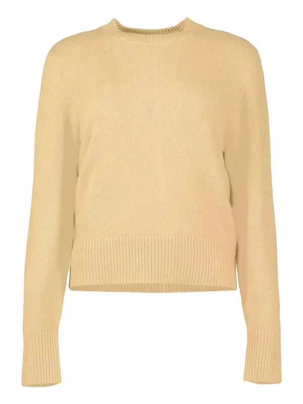 ALLUDE Long-sleeve Ribbed-hem Sweater - Neutrals