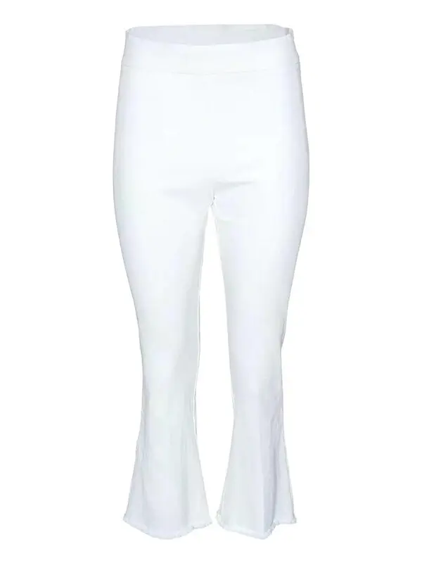 Avenue Montaigne Léo Cropped Flare Jeans - White