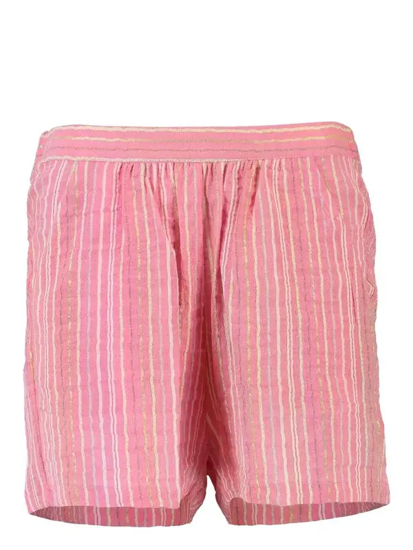 VALERIE KHALFON Sassi Striped Pull-on Shorts - Pink