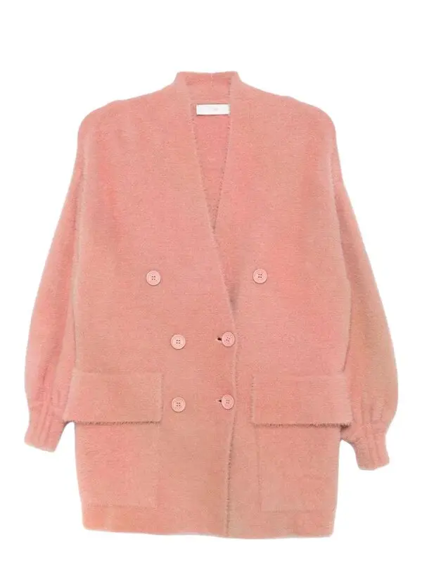 AKEP Double-breasted V-neck Jacket - Pink