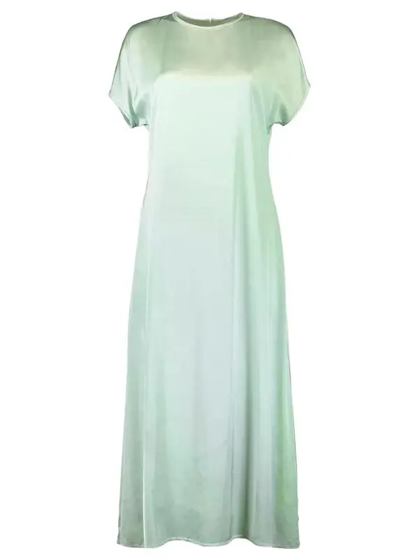 Peserico Cap-sleeve A-line Satin Dress - Green