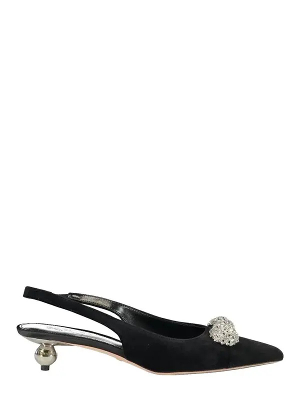 Giambattista Valli 35mm Crystal-embellished Slingback Pumps - Black