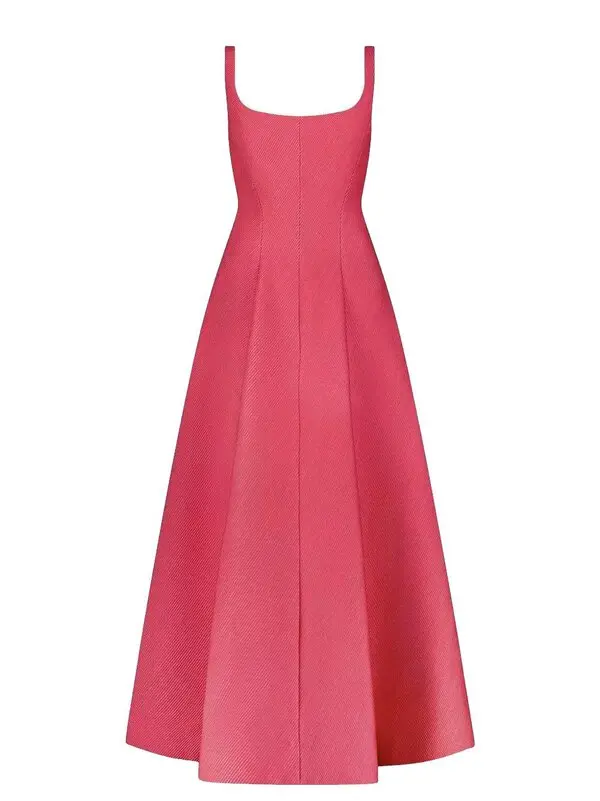 Lela Rose Scoop-neck Midi Dress - Pink