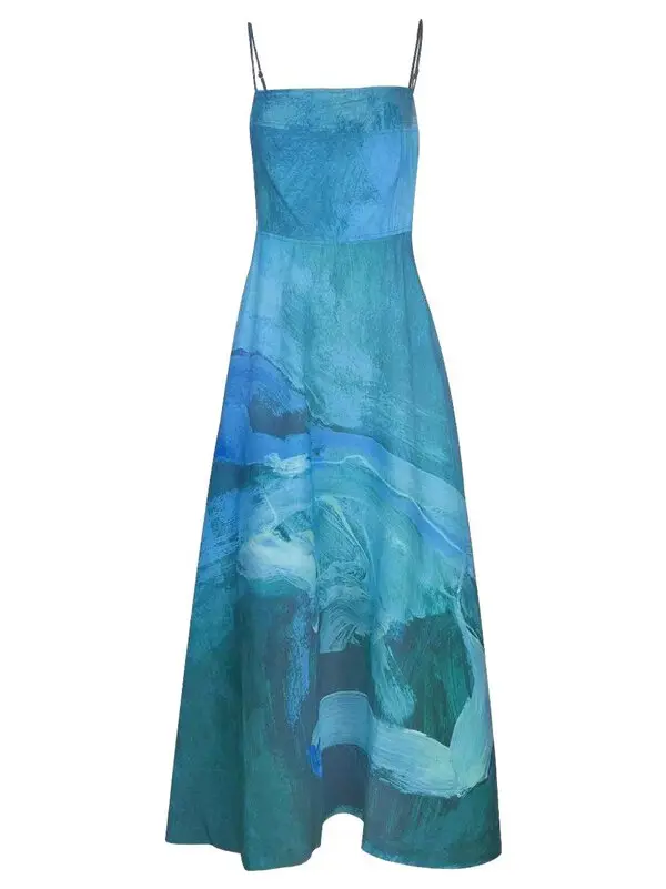 Acler Osidge Abstract-print Maxi Dress - Blue