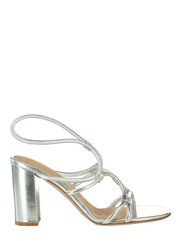 GIANVITO ROSSI 85mm Knotted Leather Sandals - Silver