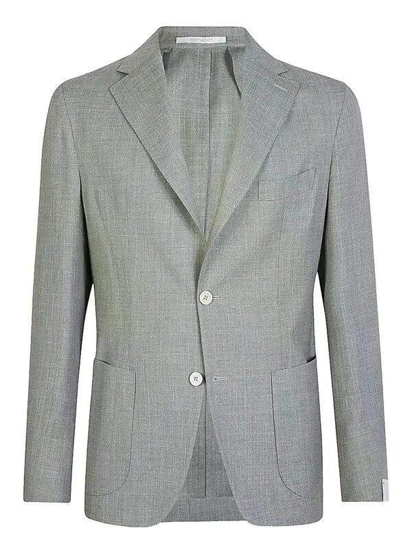 Eleventy Single-breasted Patch-pocket Blazer - Grey