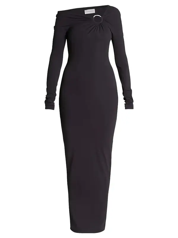 Alexandre Vauthier Off-shoulder Midi Dress - Black