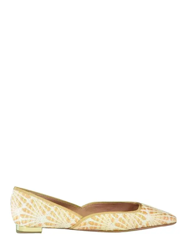 AQUAZZURA Maia Raffia Flat Pumps - Neutrals