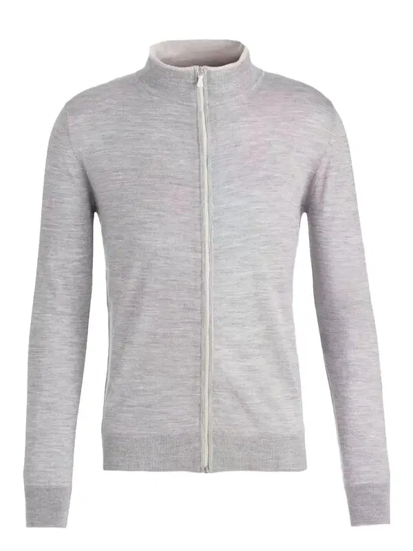 Eleventy Full-zip Wool Sweater - Grey