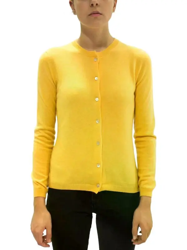 LA ROSE Buttoned Cashmere Cardigan - Yellow