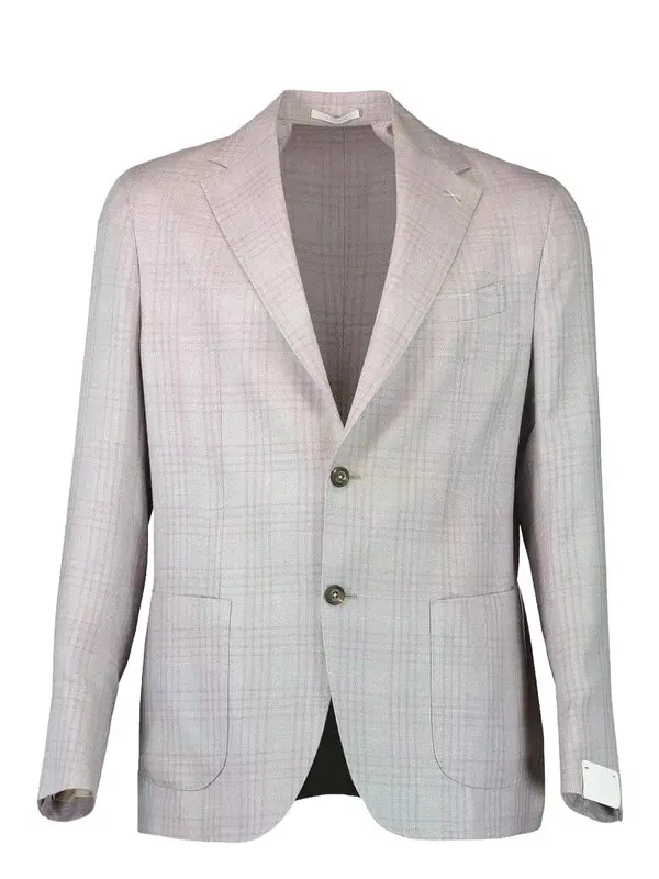 Eleventy Single-breasted Checked Blazer - Neutrals