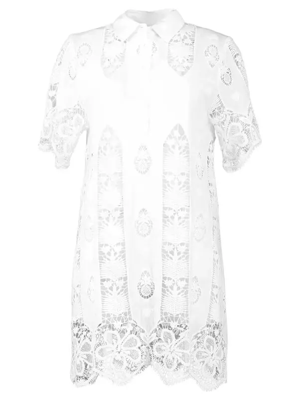 Miguelina Elle Lace-panel Mini Dress - White