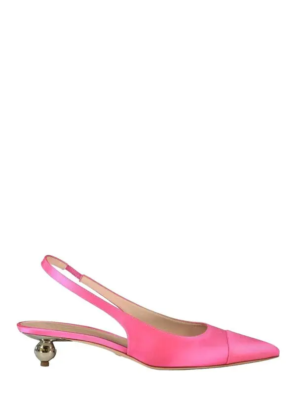 Giambattista Valli 35mm Satin Slingback Pumps - Pink