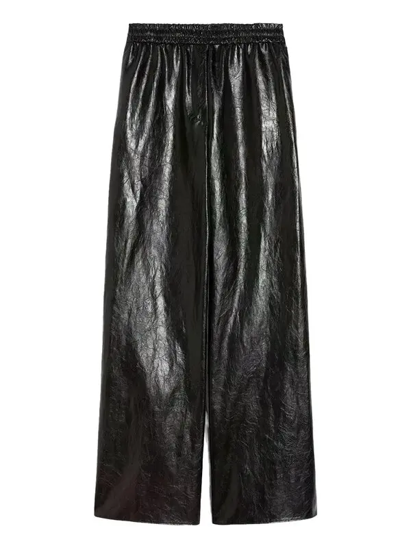 Max Mara Plutone Leather-effect Trousers - Black
