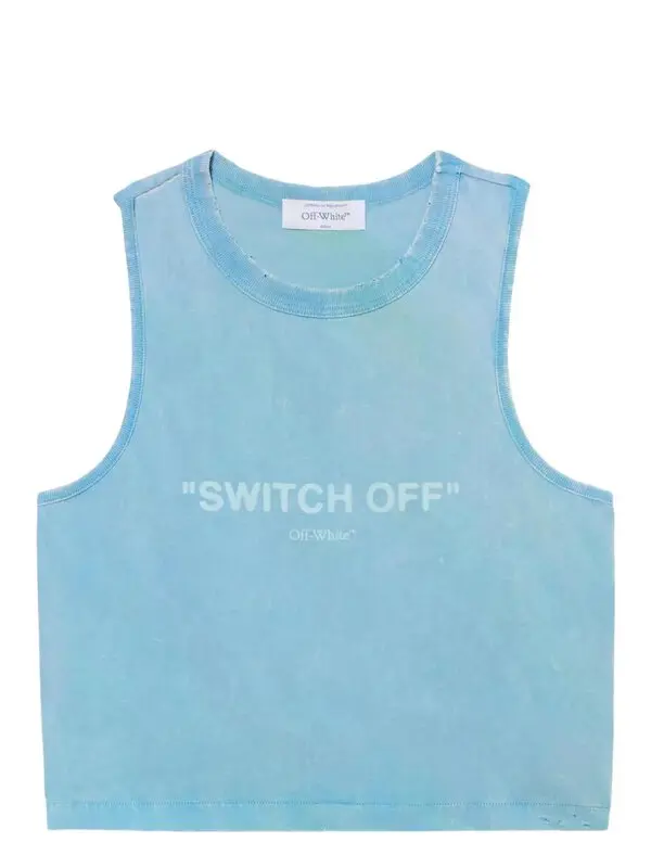 Off-White Switch Off Cotton Tank Top - Blue