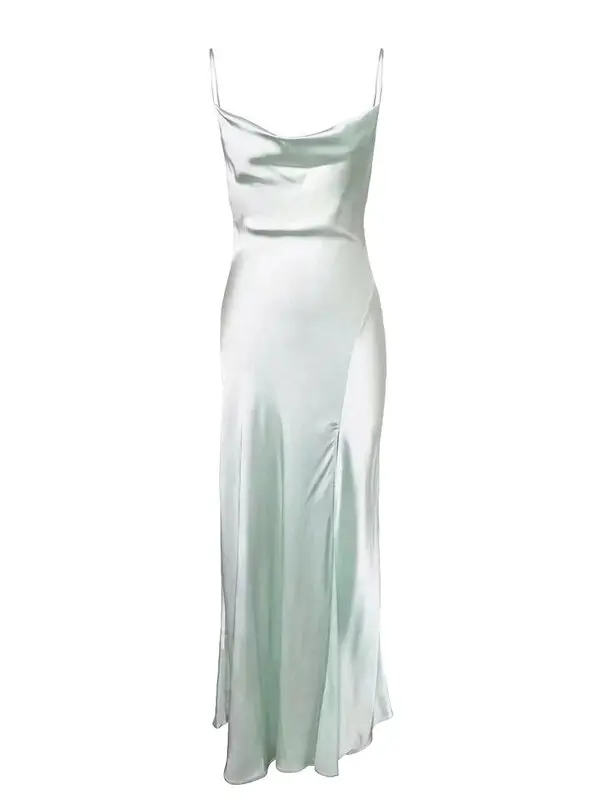 Simkhai Finley Cowl-neck Satin Gown - Green