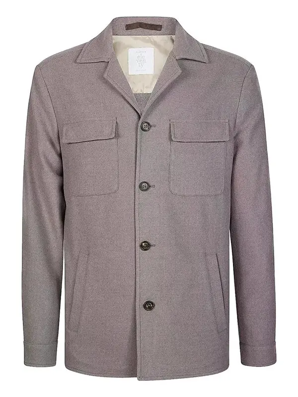 Eleventy Flap-pocket Wool Overshirt - Grey