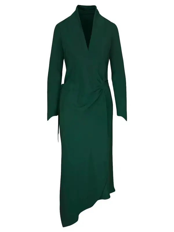 PETER COHEN Victor Wrap-front Asymmetrical Midi Dress - Green