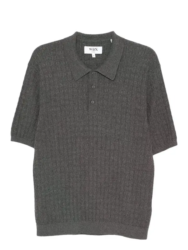WAX LONDON Diamond Stripe Knitted Polo Shirt - Grey
