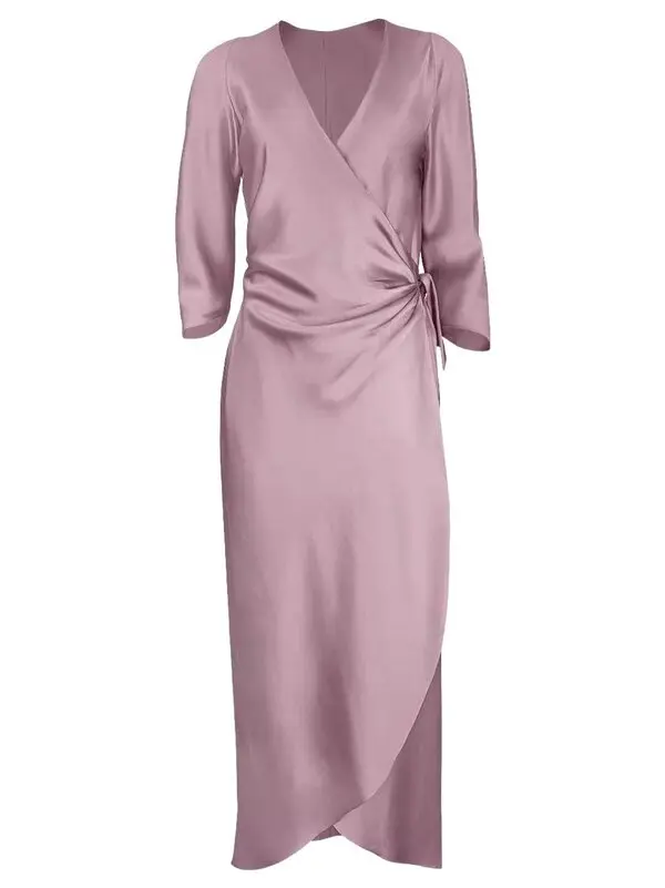 PETER COHEN Wrap-tie Midi Dress - Pink