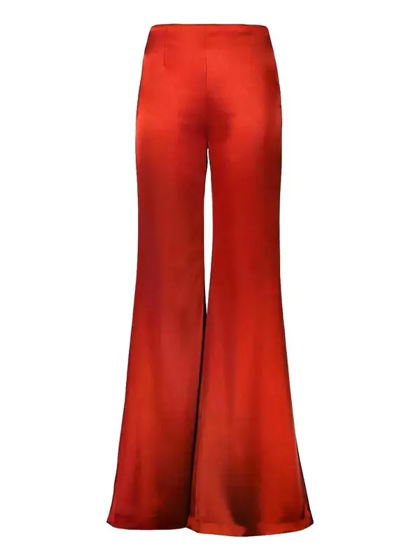 Galvan Satin Flared Trousers - Red
