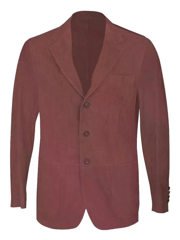 Eleventy Suede Single-breasted Blazer - Red