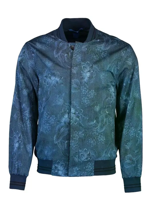 JUNE 79 Floral-print Bomber Jacket - Blue