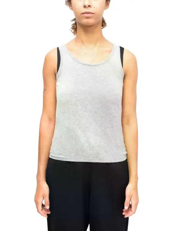 LA ROSE Mélange-effect Tank Top - Grey