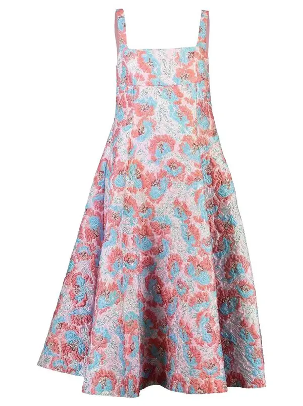 MARY KATRANTZOU Floral-brocade Midi Dress - Pink