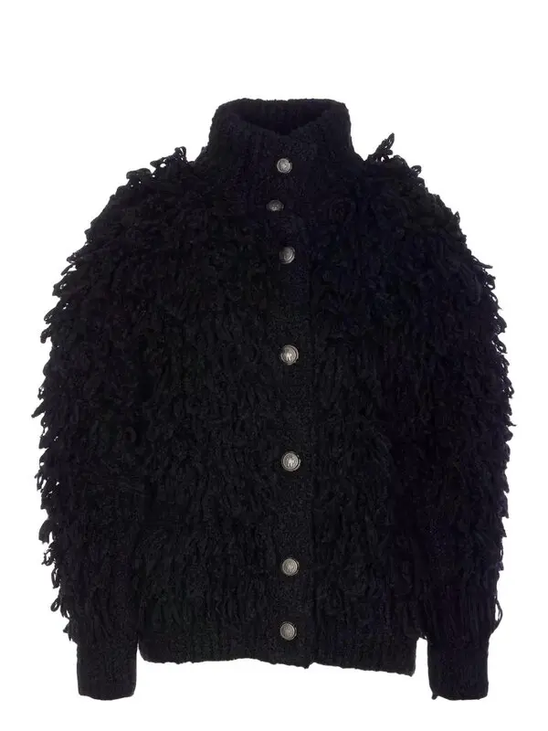 Moncler Knitted Button Cardigan - Black