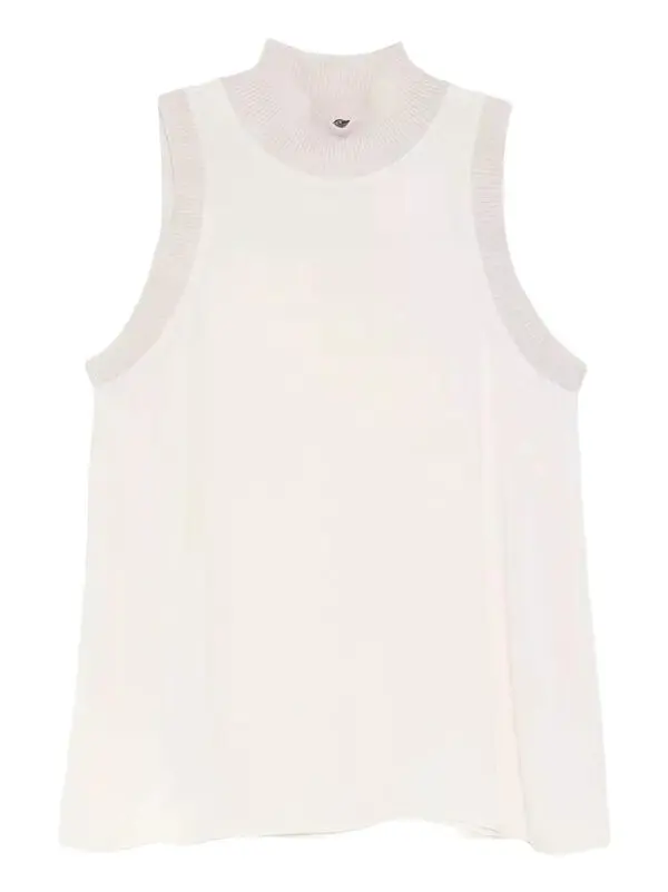 Peserico Ribbed High-neck Top - White