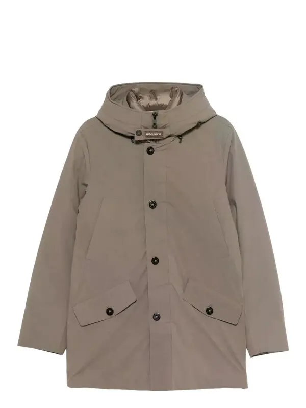 Woolrich Button Hooded Jacket - Neutrals