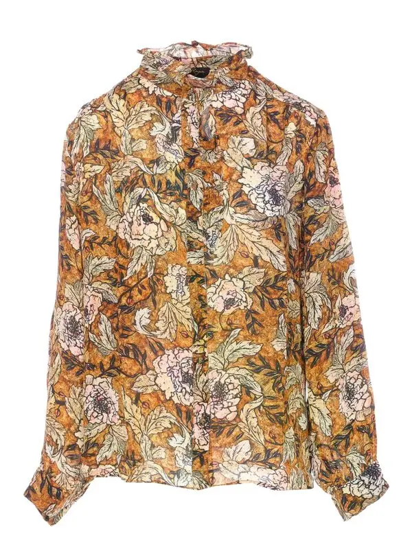 YAVI Printed Long-sleeved Shirt - Brown