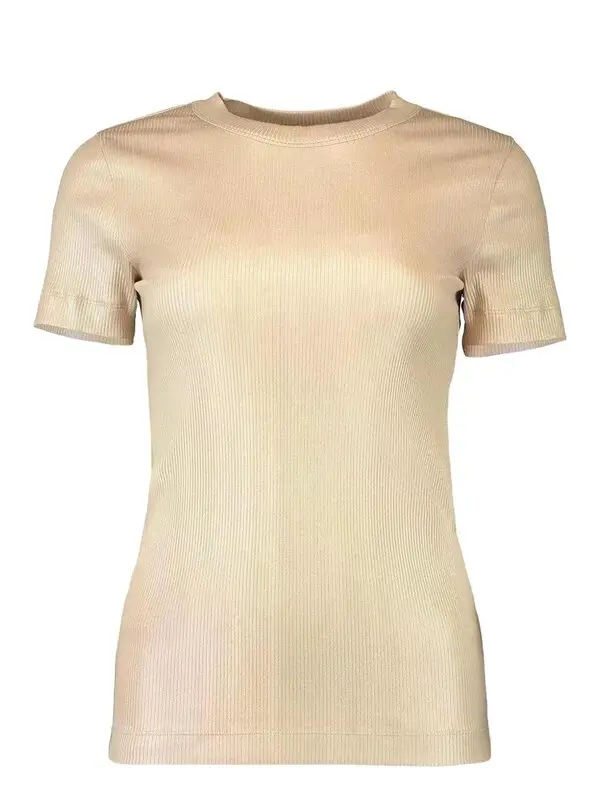 Brunello Cucinelli Ribbed Foiled T-shirt - Gold
