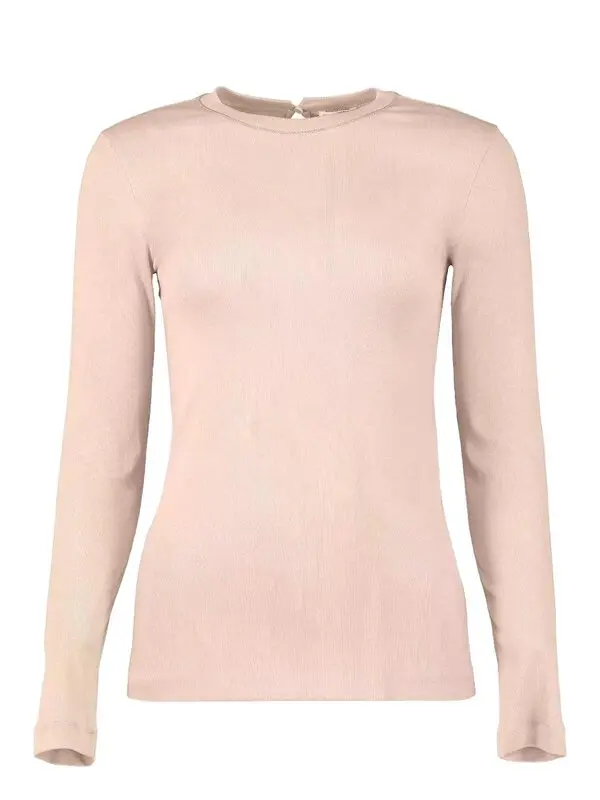 Brunello Cucinelli Ribbed Long-sleeve Top - Pink