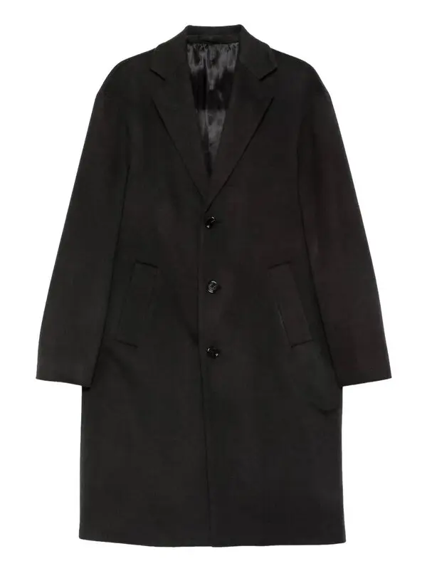 LARDINI Button Pocket Coat - Black
