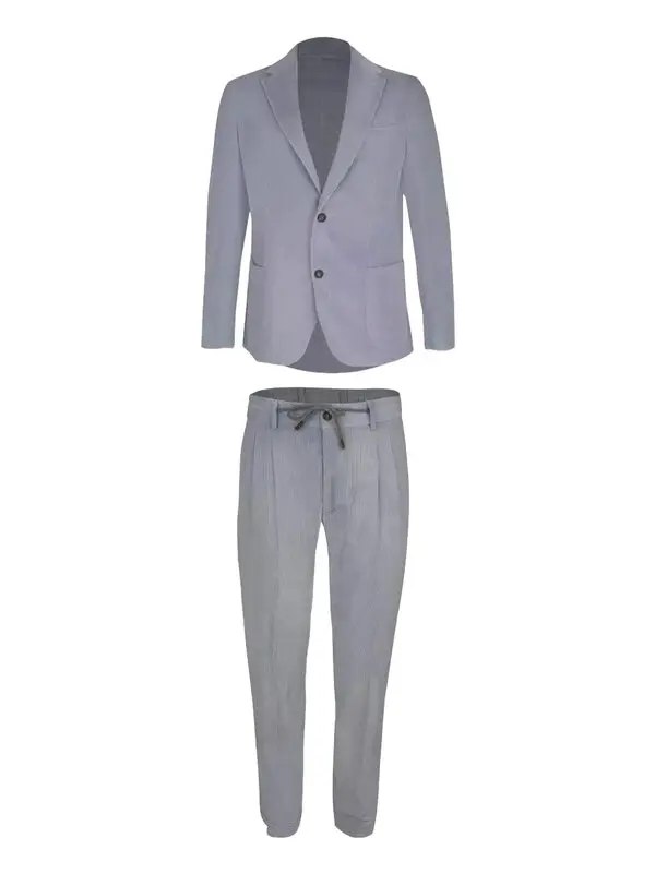 Eleventy Corduroy Two-button Suit - Blue