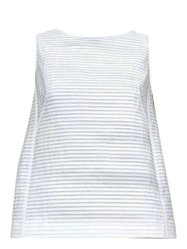 ODEEH Striped Sleeveless Top - White