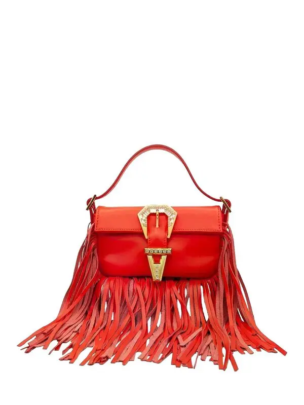 GEDEBE Mini Habibi Fringed Bag - Red