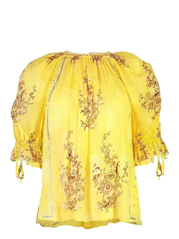 Ulla Johnson Pippa Floral-print Puff-sleeve Blouse - Yellow
