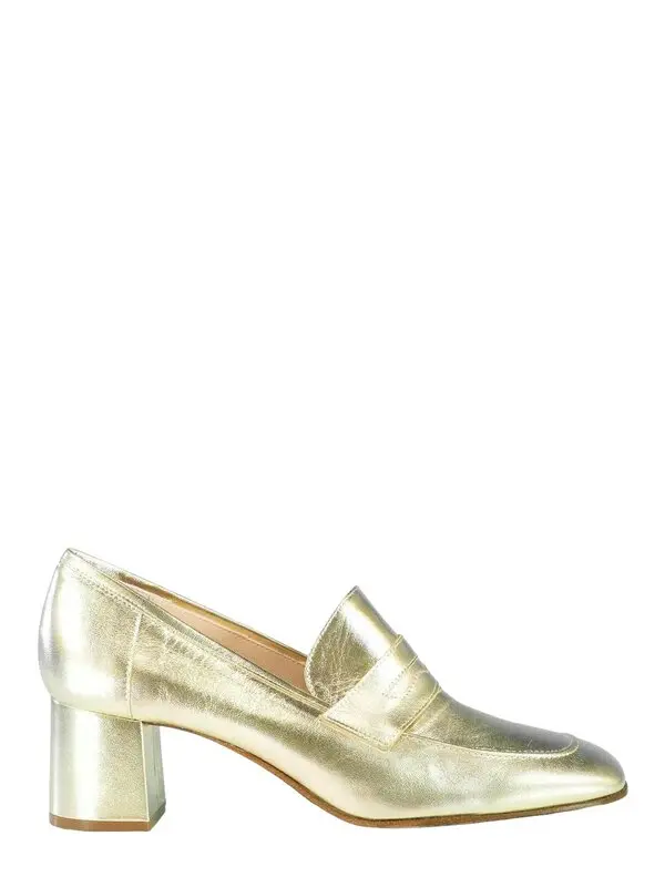 SOPHIQUE 50mm Essenziale Metallic-leather Block-heel Pumps - Gold