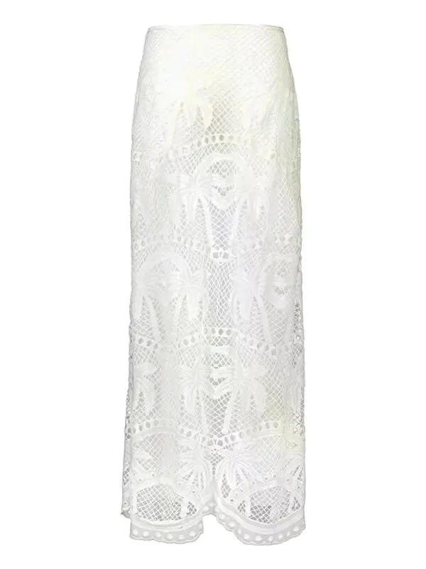 Le Superbe Bohemia Palms Maxi Skirt - White