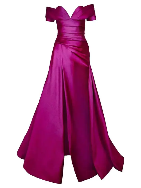 Naeem Khan Strapless Pleated Maxi Dress - Pink