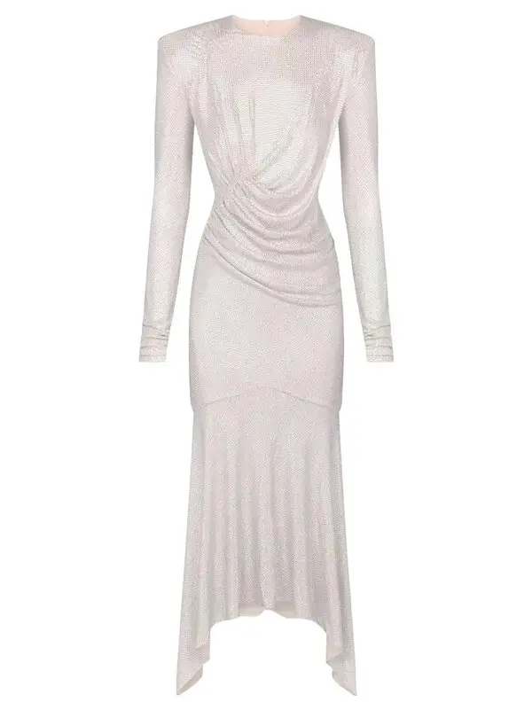 Alexandre Vauthier Strass-embellished Asymmetric Midi Dress - Neutrals