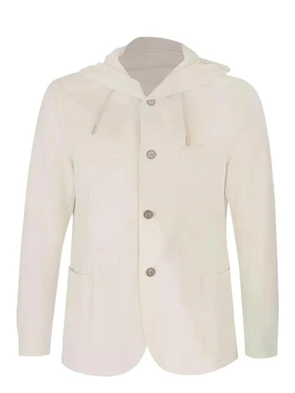 Eleventy Hooded Buttoned Blazer - Neutrals