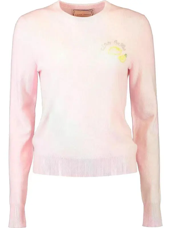Lingua Franca Ciao Bella Crew-neck Jumper - Pink
