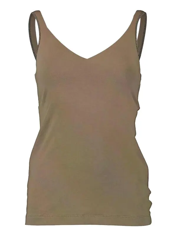 Brunello Cucinelli V-neck Tank Top - Brown
