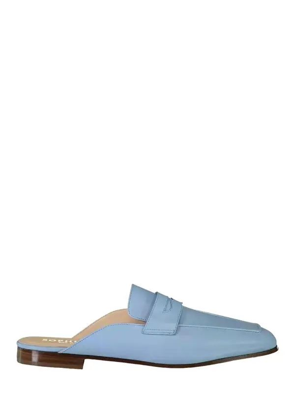 SOPHIQUE Riviera Leather Penny-strap Mules - Blue